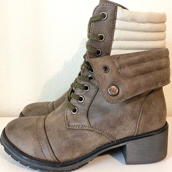Roxy | Shoes | Sold Roxy Charley Boots Combat Lace Up Tan Brown Womens ...